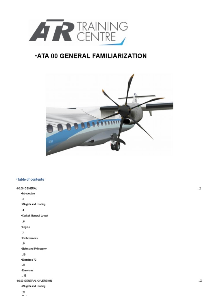 Ata 00 General Familiarization | PDF | Aviation | Aircraft