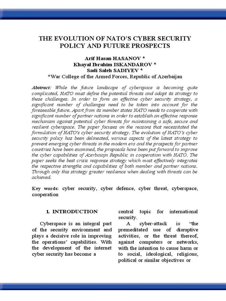 NATO Cyber Security Policy Evolution | PDF | Computer Security | Security