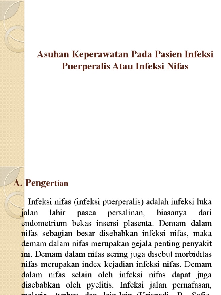 Asuhan Keperawatan Pada Pasien Infeksi Puerperalis Atau Infeksi Nifas | PDF