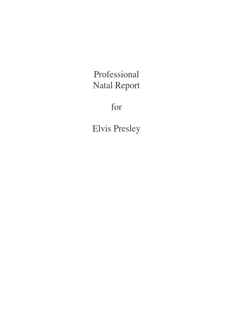 Professional Natal Report For Elvis Presley | PDF | Planets In ...