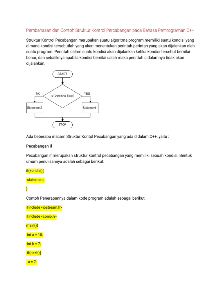 3.6 Menerapkan Struktur Kontrol Percabangan Dalam Bahasa Pemrograman | PDF