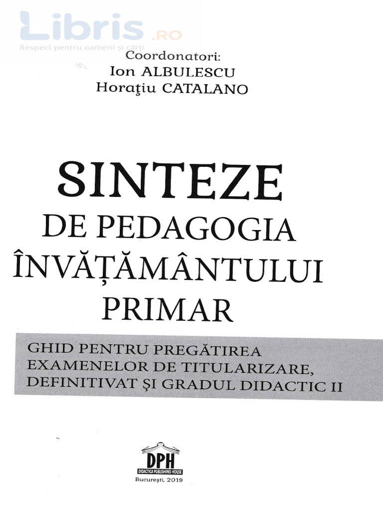 Sinteze de Pedagogia Invatamantului Primar - Ion Albulescu, Horatiu ...