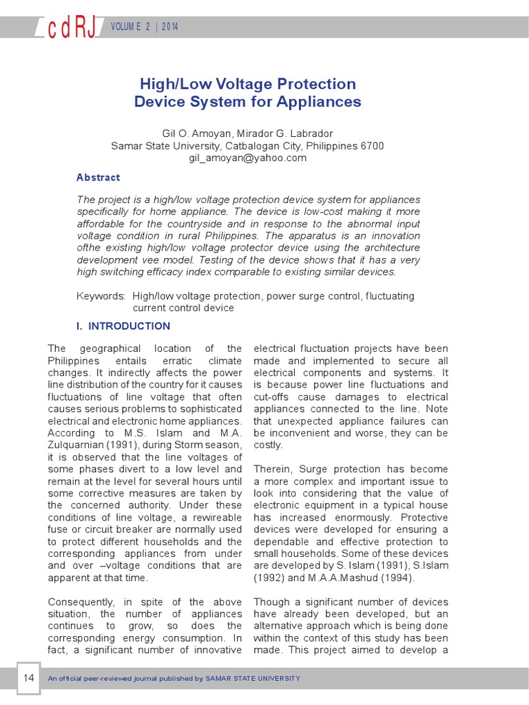 High Low Voltage Protection Device Syste | PDF | Operational Amplifier ...