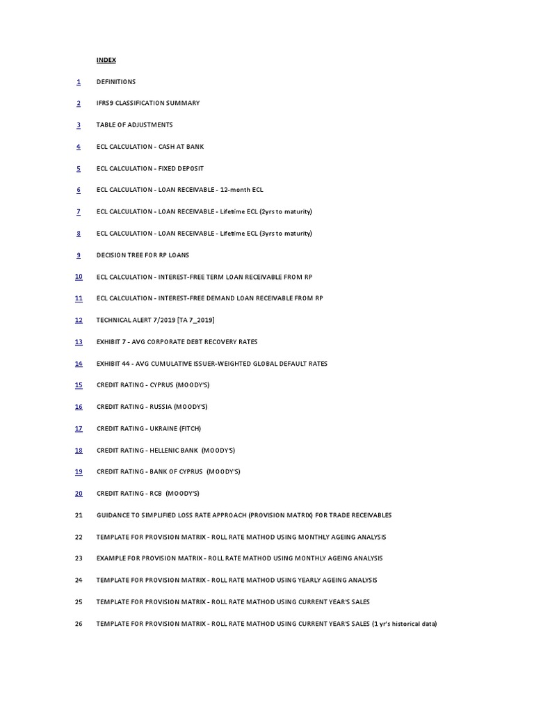 IFRS 9 - ECL Model | PDF | Loans | Interest