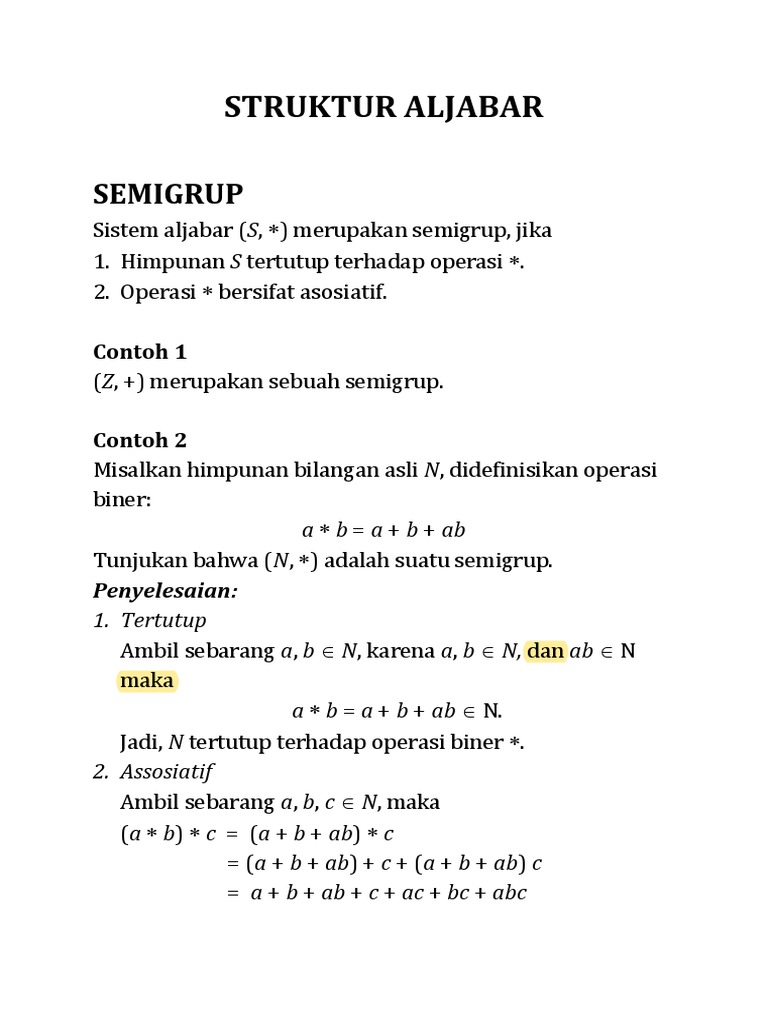 2.struktur Aljabar | PDF