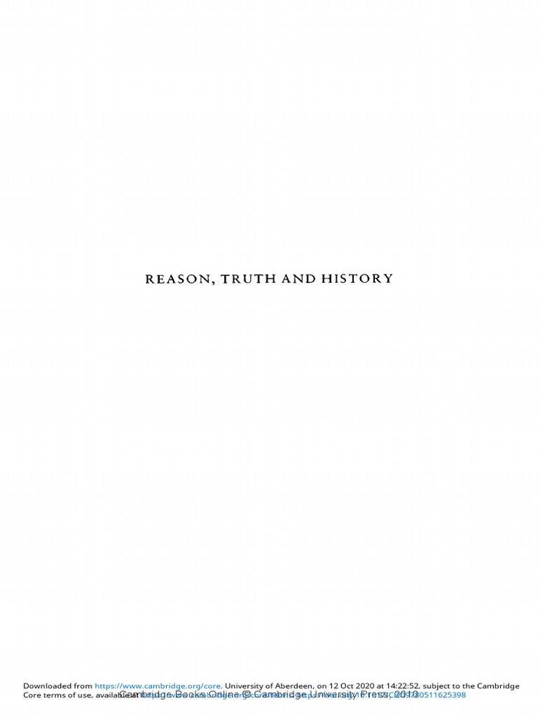 Reason Truth And History Pdf Idea Truth