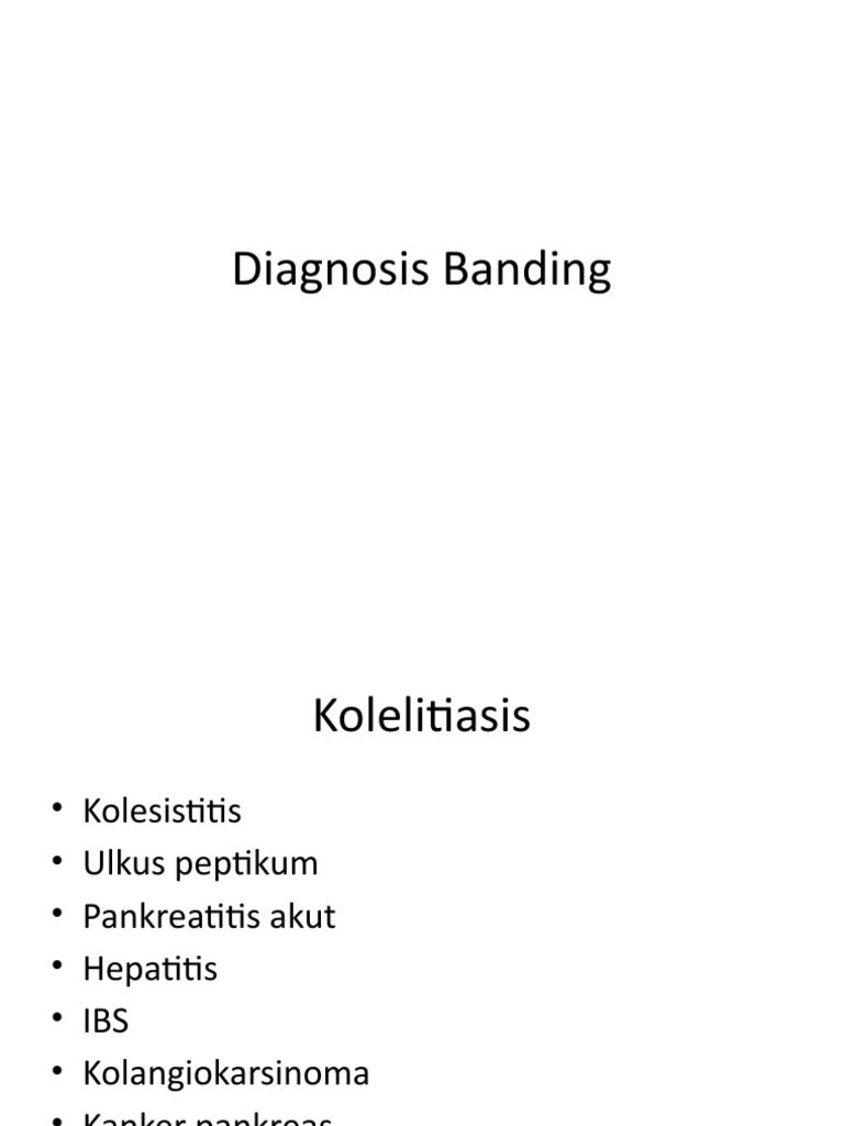Diagnosis Banding Kolesistitis Kolelitiasis | PDF