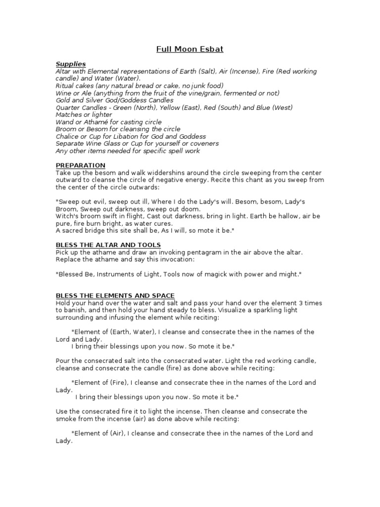 Full Moon Esbat | PDF | Religious Behaviour And Experience