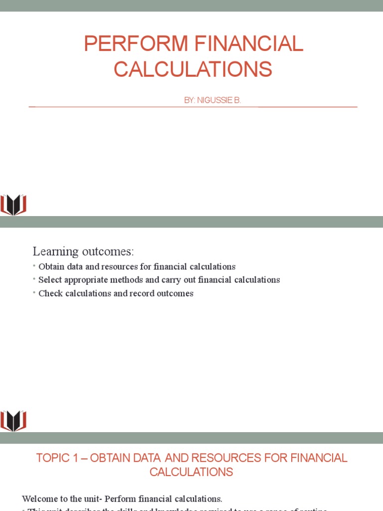 Perform Financial Calculations | PDF | Interest | Depreciation Perform Financial Calculations | PDF | Interest | Depreciation