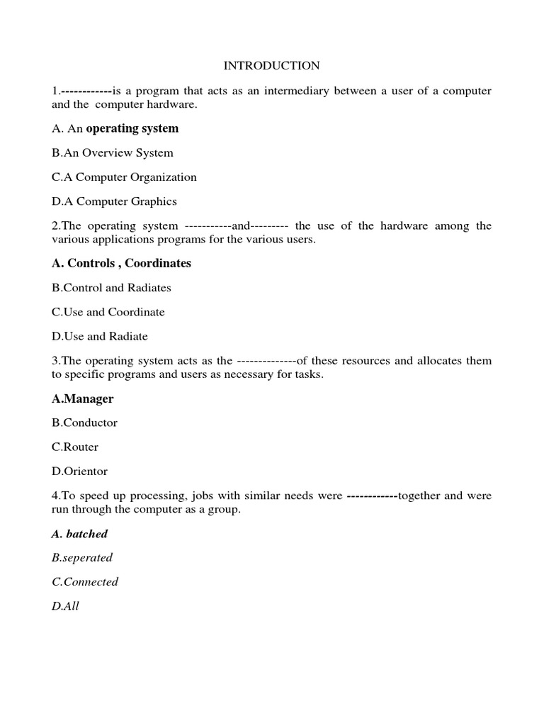 Introduction to Operating Systems Concepts | PDF | Scheduling (Computing) | Process (Computing)