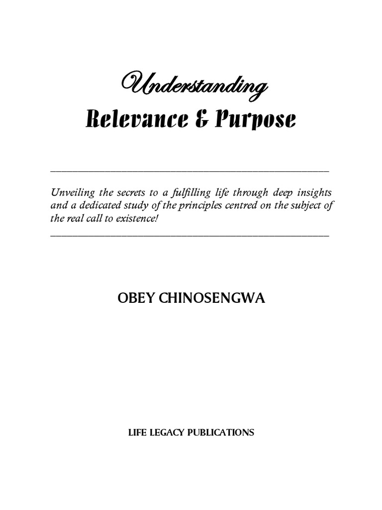 Understanding Purpose and Relevance | PDF