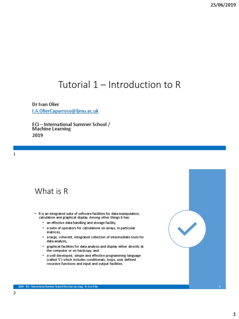 Tutorial01 R Introduction Pdf R Programming Language Matrix 3952