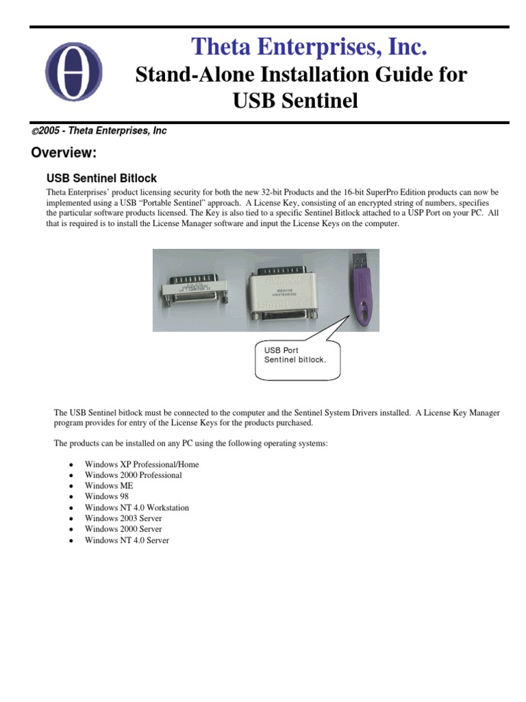 Theta Enterprises, Inc.: Stand-Alone Installation Guide For USB ...