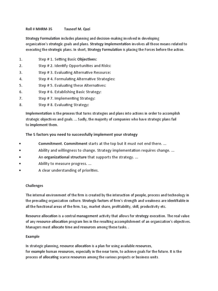 The 5 Factors You Need To Successfully Implement Your Strategy ...