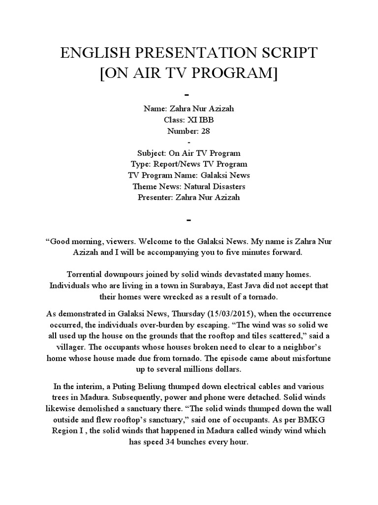 English Presentation Script