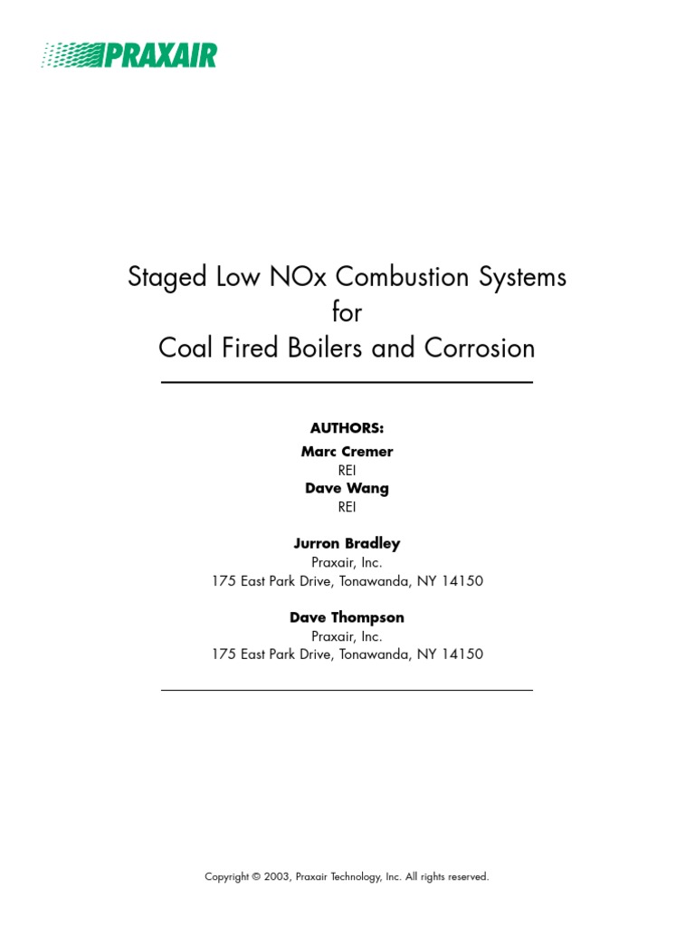Staged Low Nox Combustion Systems For Coal Fired Boilers and Corrosion ...