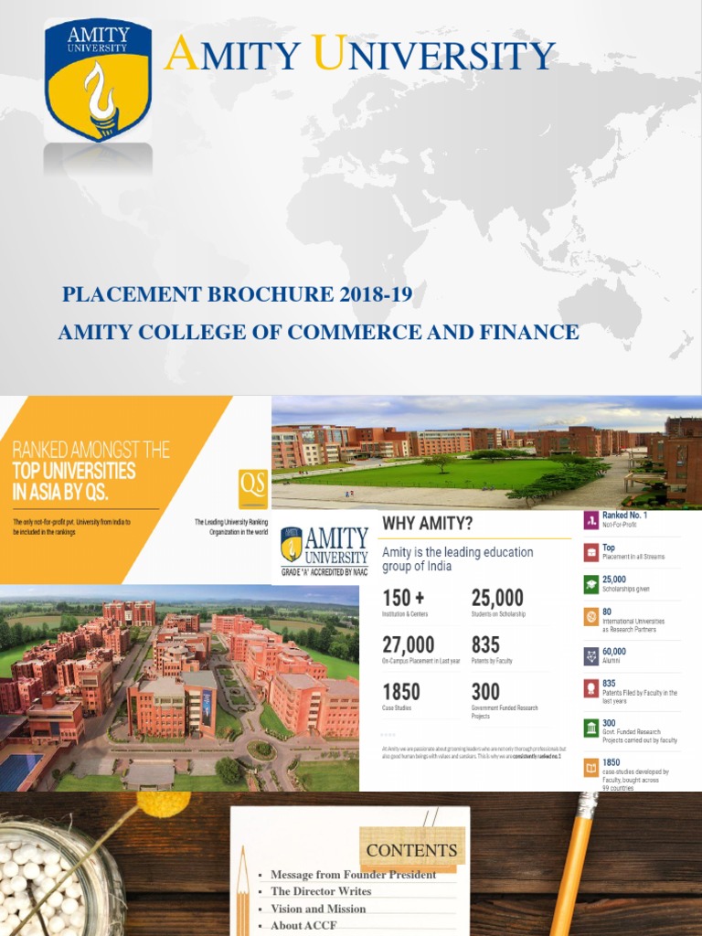 Amity Placement Brochure | PDF | International Student | Investment ...