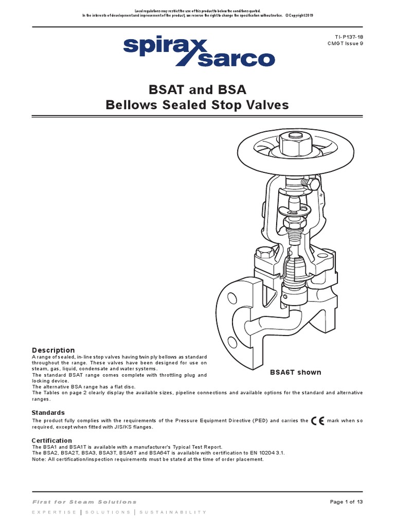 Bsat Bsa Ti p137 18 en | PDF | Valve | Screw
