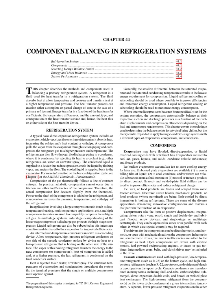 Ashrae Handbook98.r44stxt Component Balancing in Refrigeration Systems ...