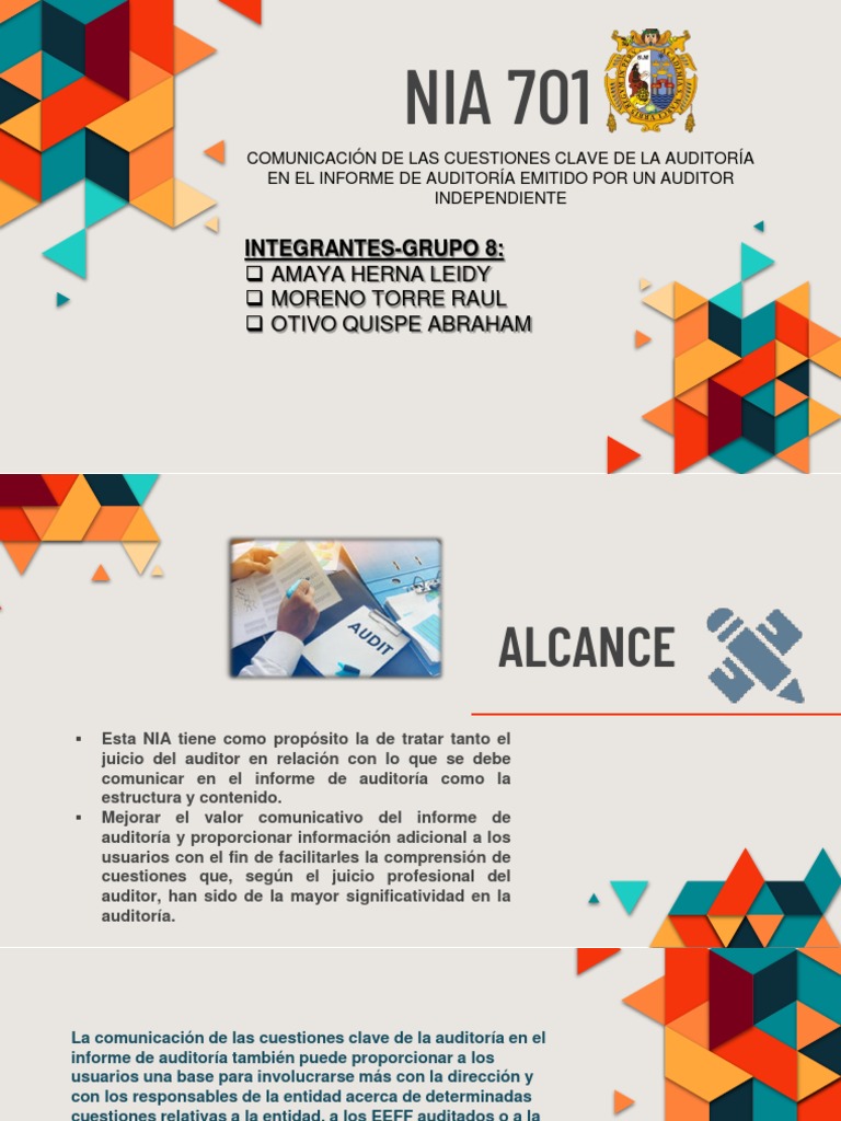 Nia 701 | PDF | Auditoría | Contralor