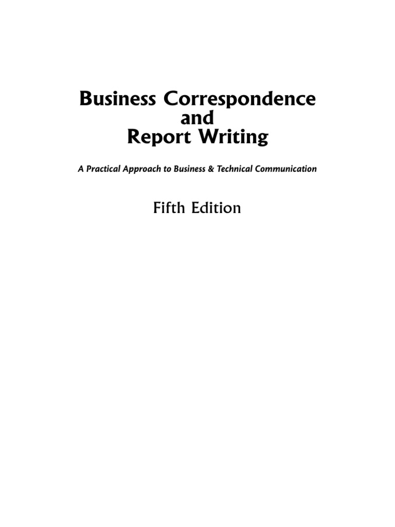 Business Correspondence and Report Writing: Fifth Edition | PDF | Code ...