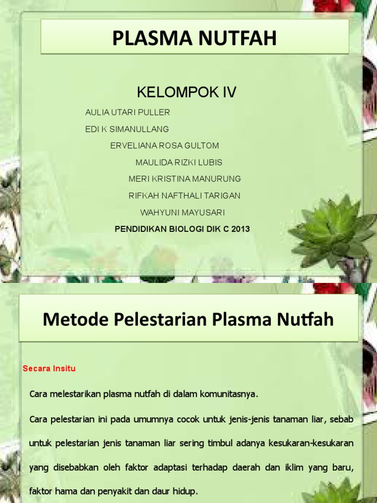 MEMANFAATKAN PLASMA NUTFAH UNTUK MENINGKATKAN PRODUKSI PERTANIAN ...