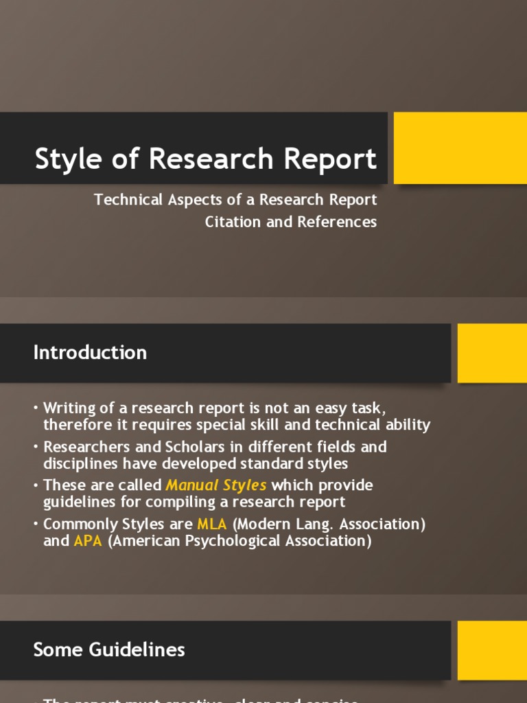 Style of Research Report | PDF | Note (Typography) | Citation