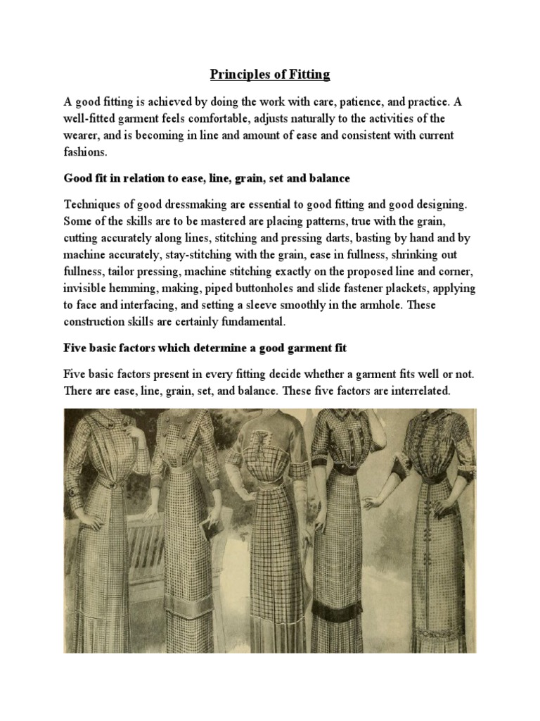 Principles of Fitting | PDF | Seam (Sewing) | Clothing