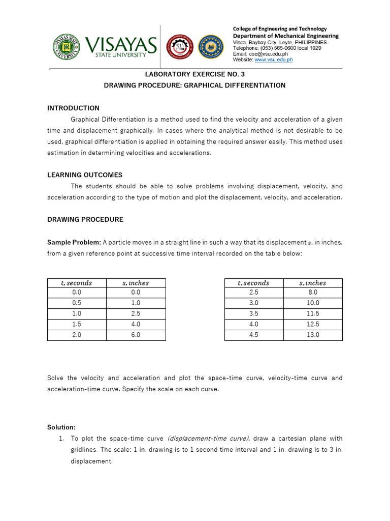 Laboratory Manual For Exercise No 2 | PDF | Acceleration | Velocity