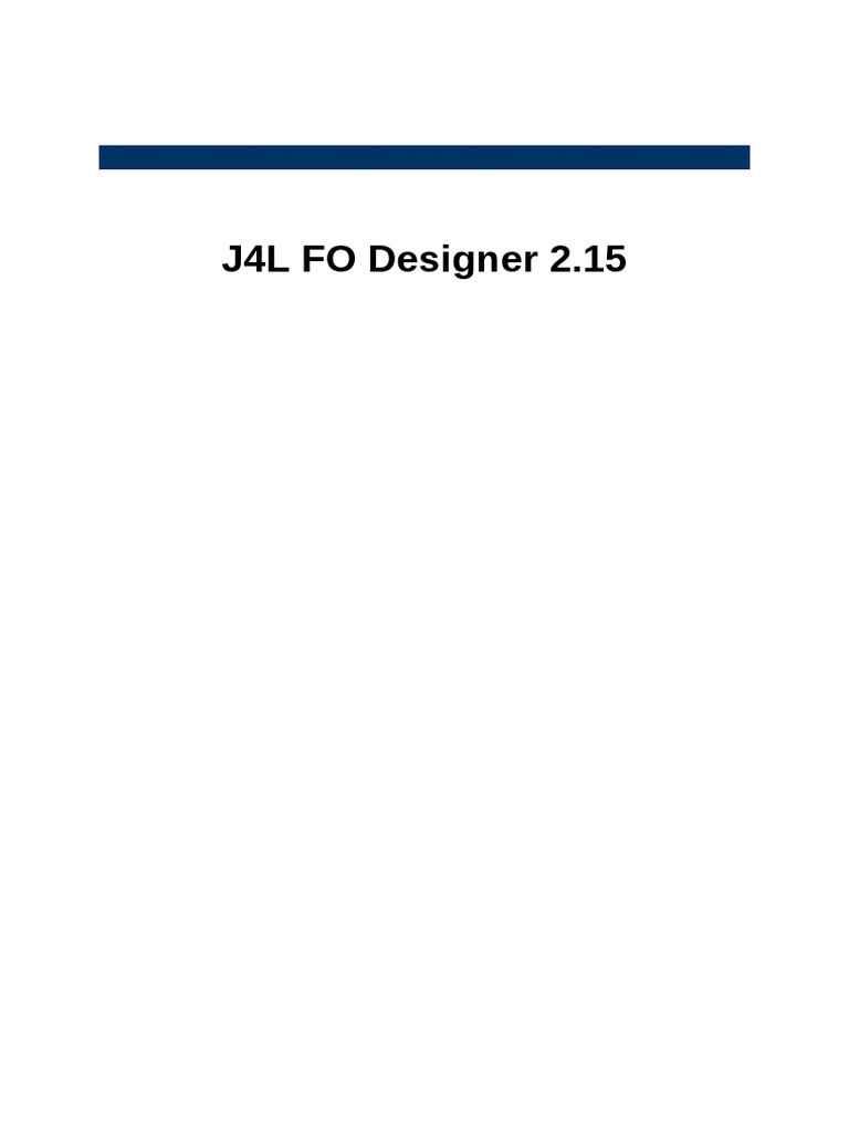 J4L FO Designer 2.15 | PDF | X Path | Xml Schema
