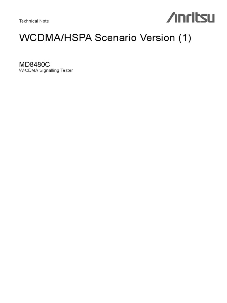Technical Note - WCDMA/HSPA Scenario Version (1 | PDF | High Speed ...