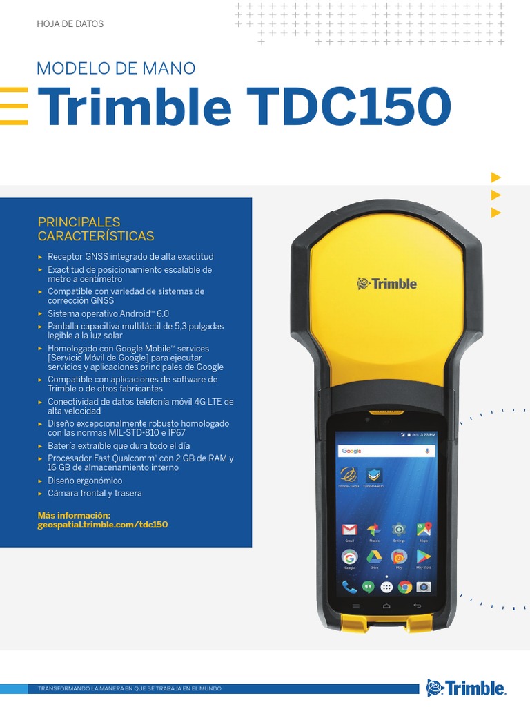 Ficha Colector Trimble tdc150-ES | PDF | Tecnología móvil | Ingeniería ...