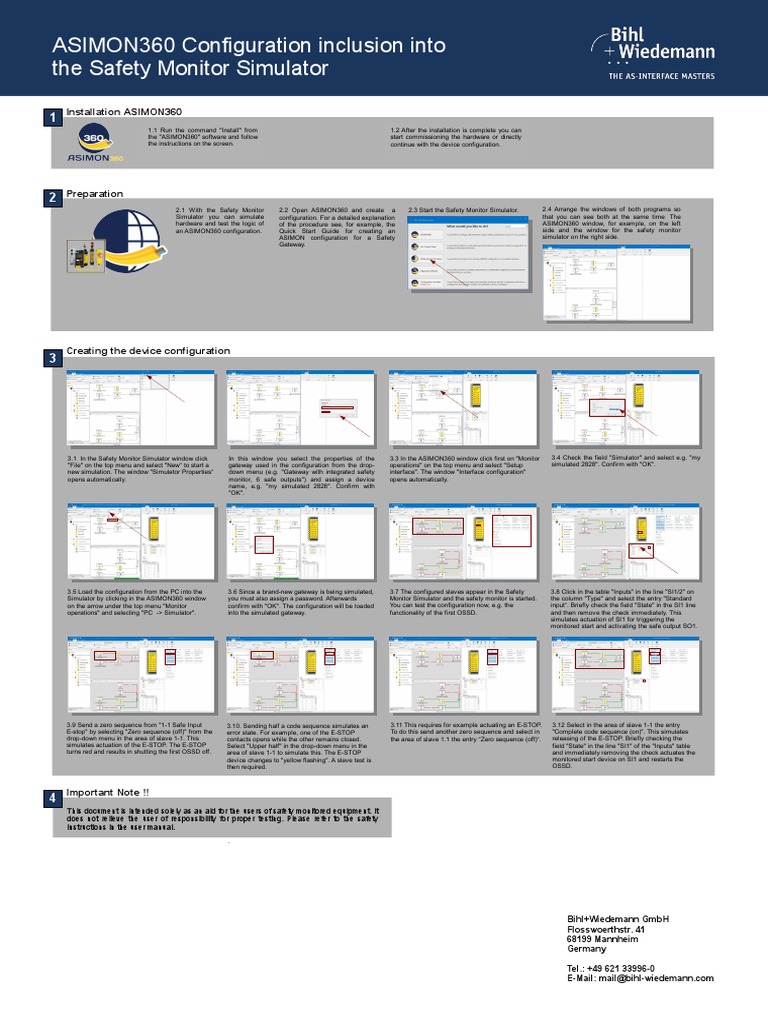 En Quick Start Guide Asimon Configuration Include In Safety Monitor