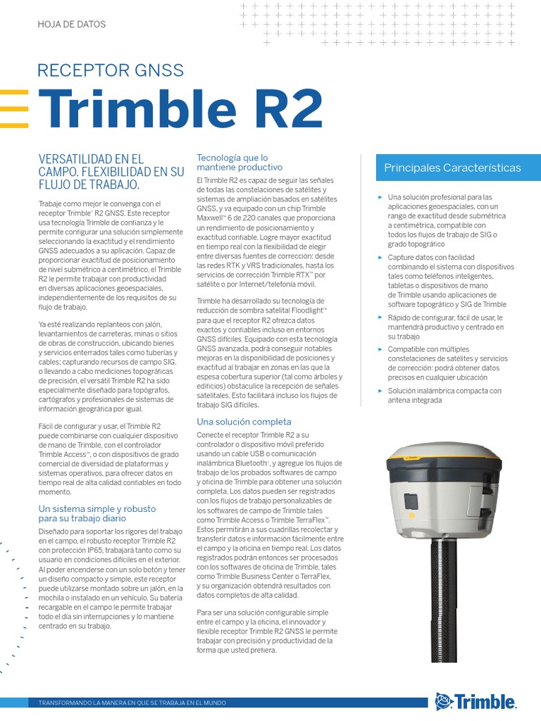 Ficha Gnss Trimble r2-ES | Descargar gratis PDF | Sistema de información geográfica | Yo pad