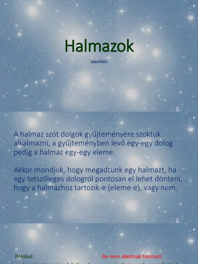 Halmazok Ismétlés | PDF