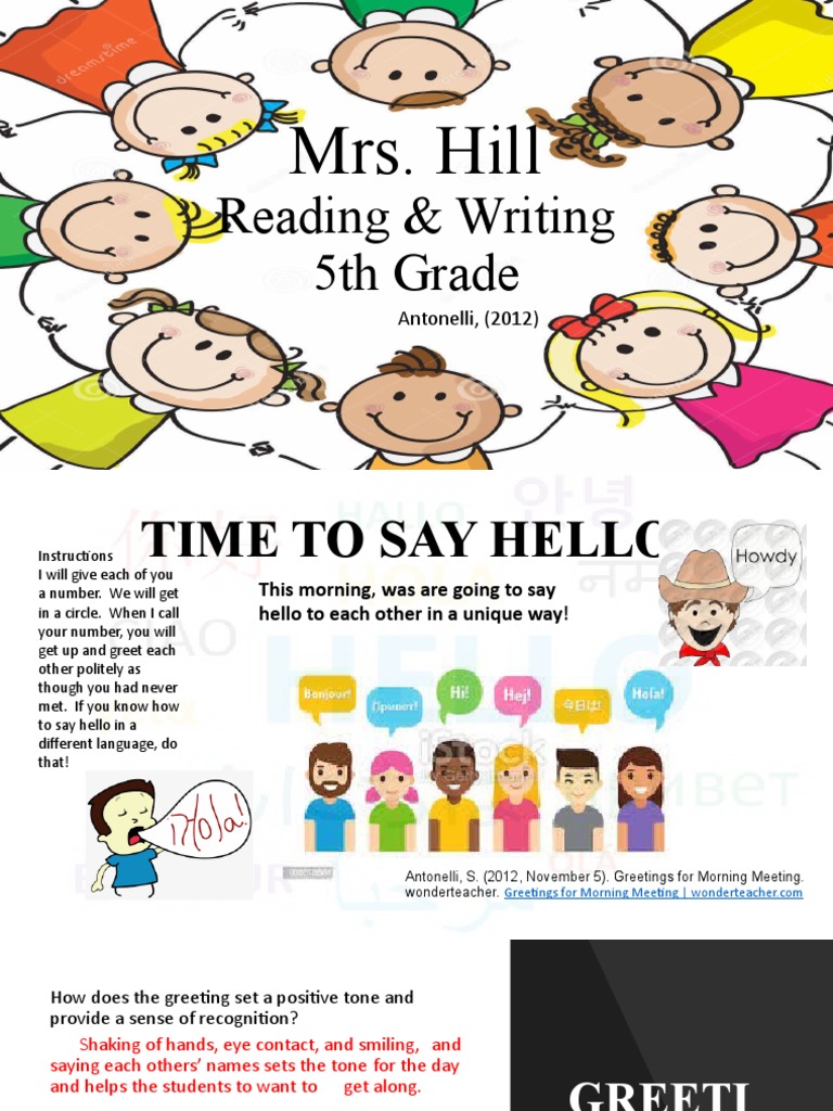 Morning Meeting Powerpoint | PDF | Social Skills | Behavior Modification