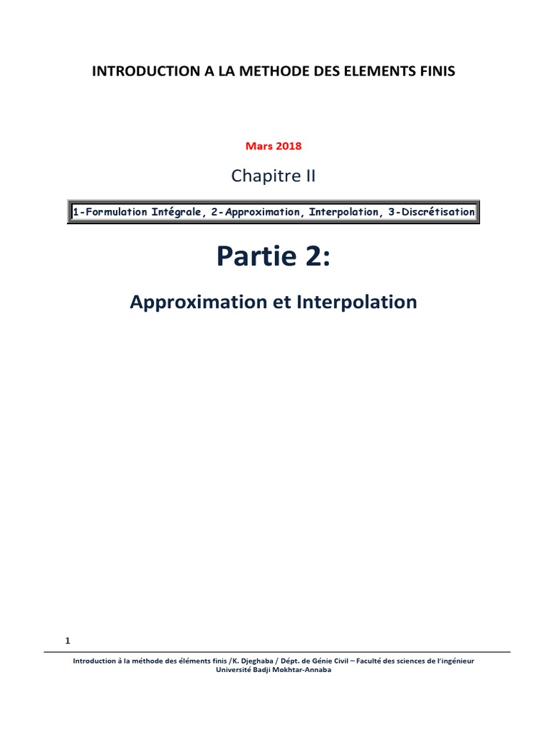 MEF DK Chap2 2 Interpolation | PDF | Méthode des éléments finis | Polynôme
