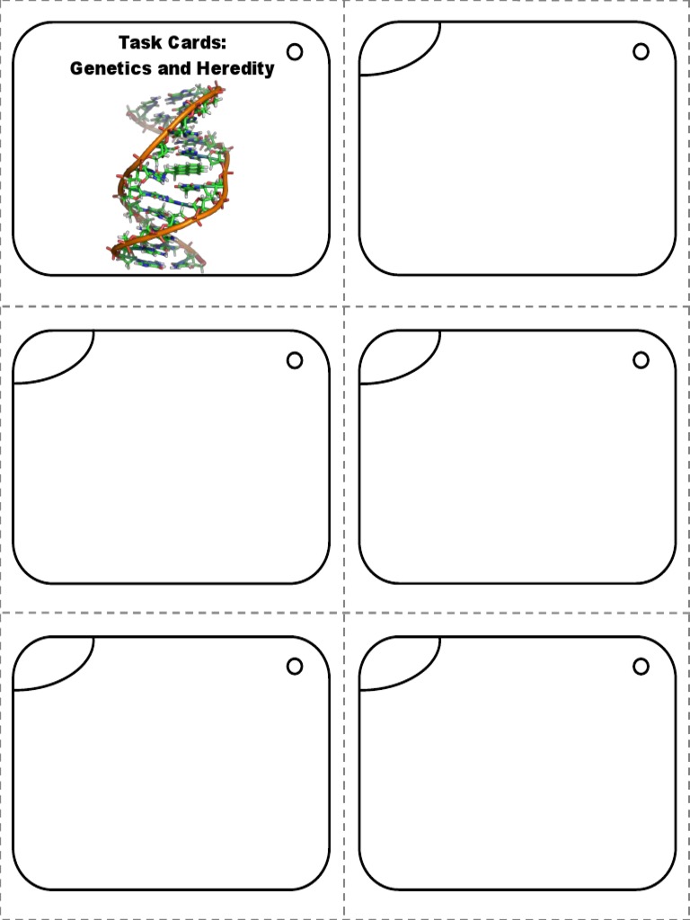 Task Cards Genetics and Heredity | PDF | Dominance (Genetics) | Heredity