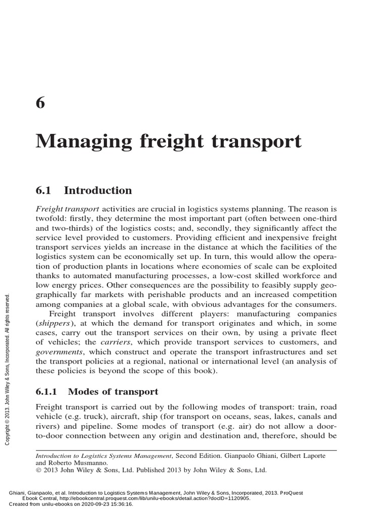Introduction To Logistics Systems Management - (6.1 Introduction) | PDF ...