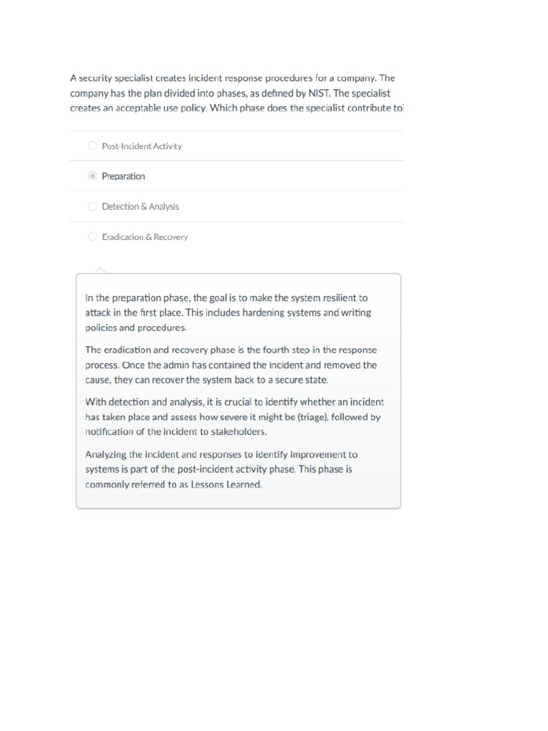 CYSA Lesson 6 Applying Incident Response Procedure | PDF