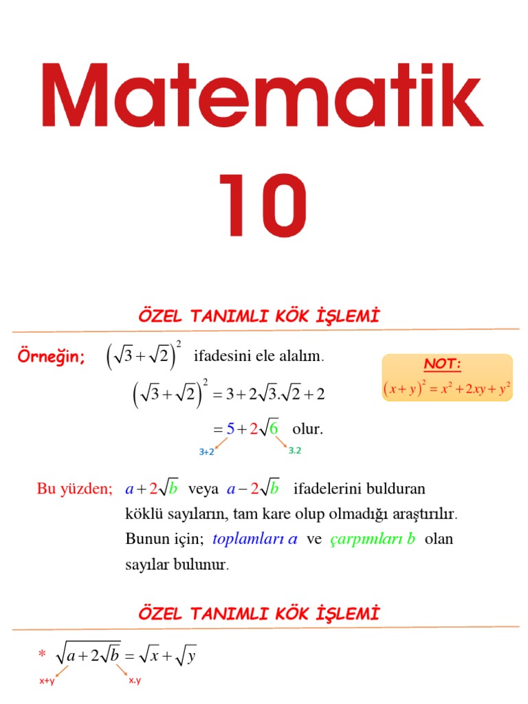 Ders1-2 (Özel Tanımlı Kök İşlemi) (10A-B) | PDF