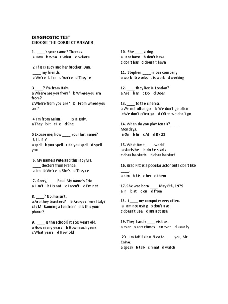 English Grammar Quiz | PDF | Language Arts & Discipline