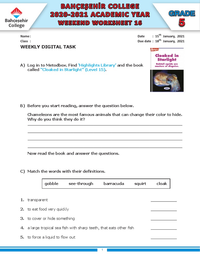 Grade 5 Weekend Worksheets 16 1608905284 | PDF | Nature