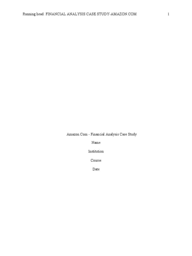 Amazon Financial Analysis Case Study | PDF | Debt | Equity (Finance)