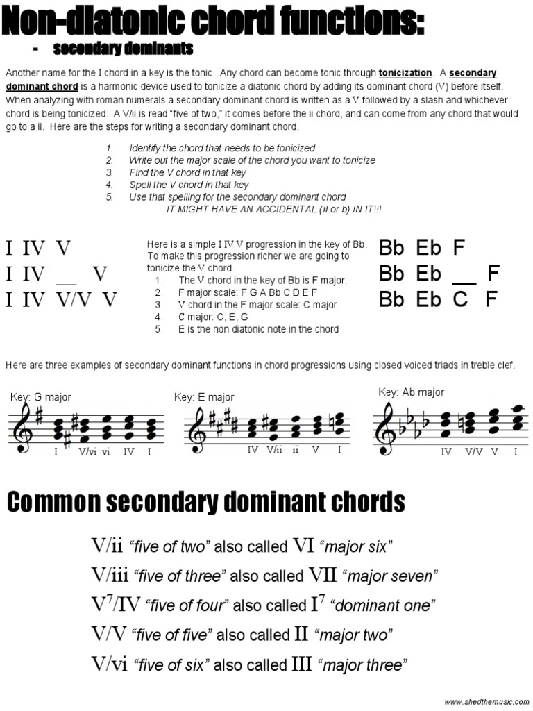 Secondary Dominants | PDF | Chord (Music) | Musical Compositions