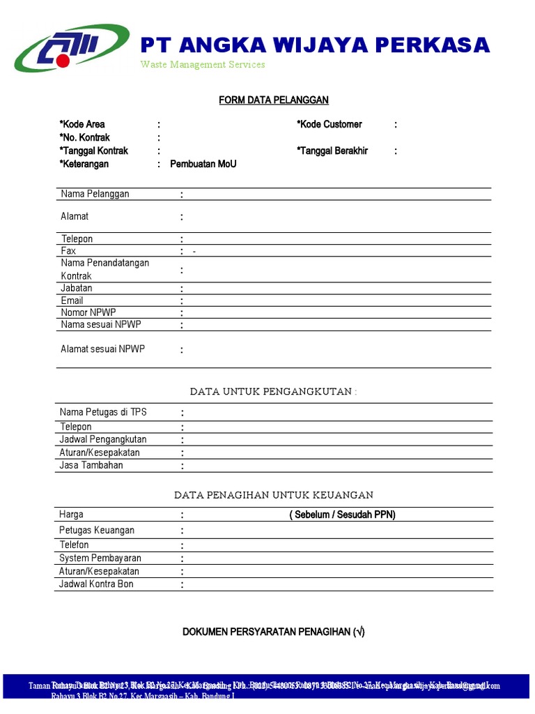 Form Data Pelanggan | PDF