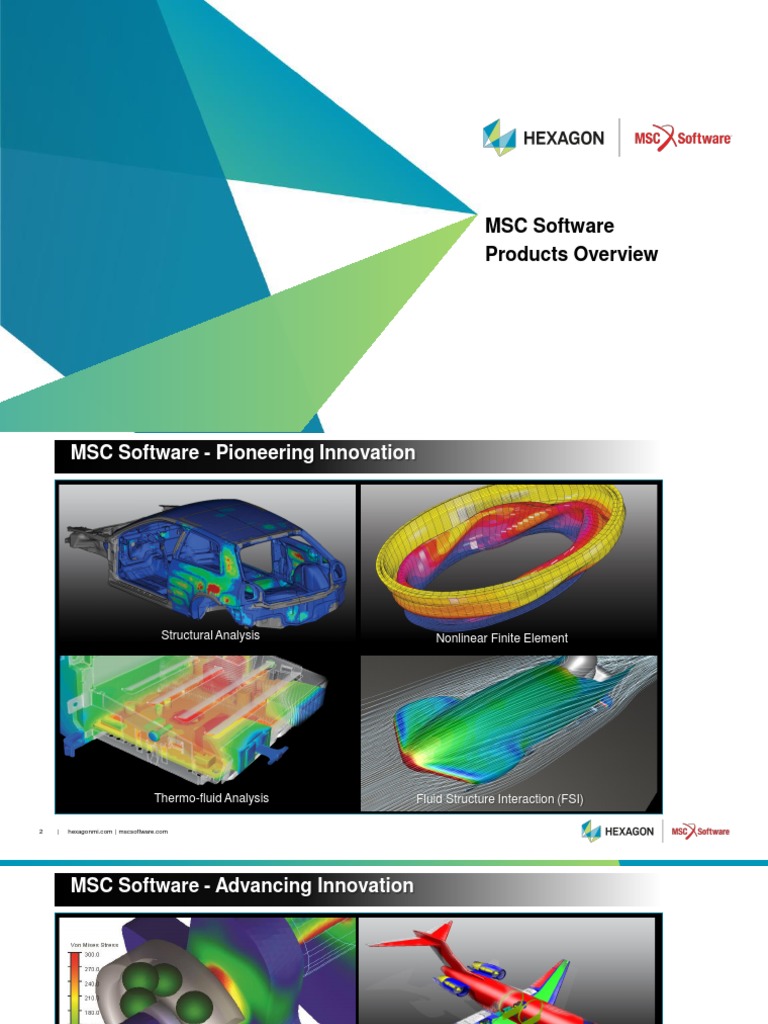 MSC Software Products Overview | PDF | Simulation | Finite Element Method