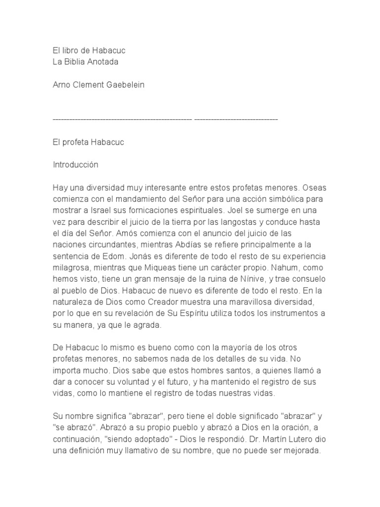 Habacuc: Profecías y Significado | PDF | Sola Fide | Contenido bíblico