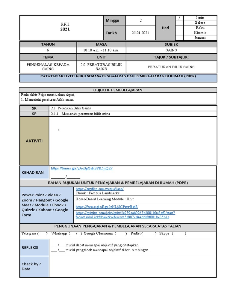 Tapak RPH PDPR | PDF
