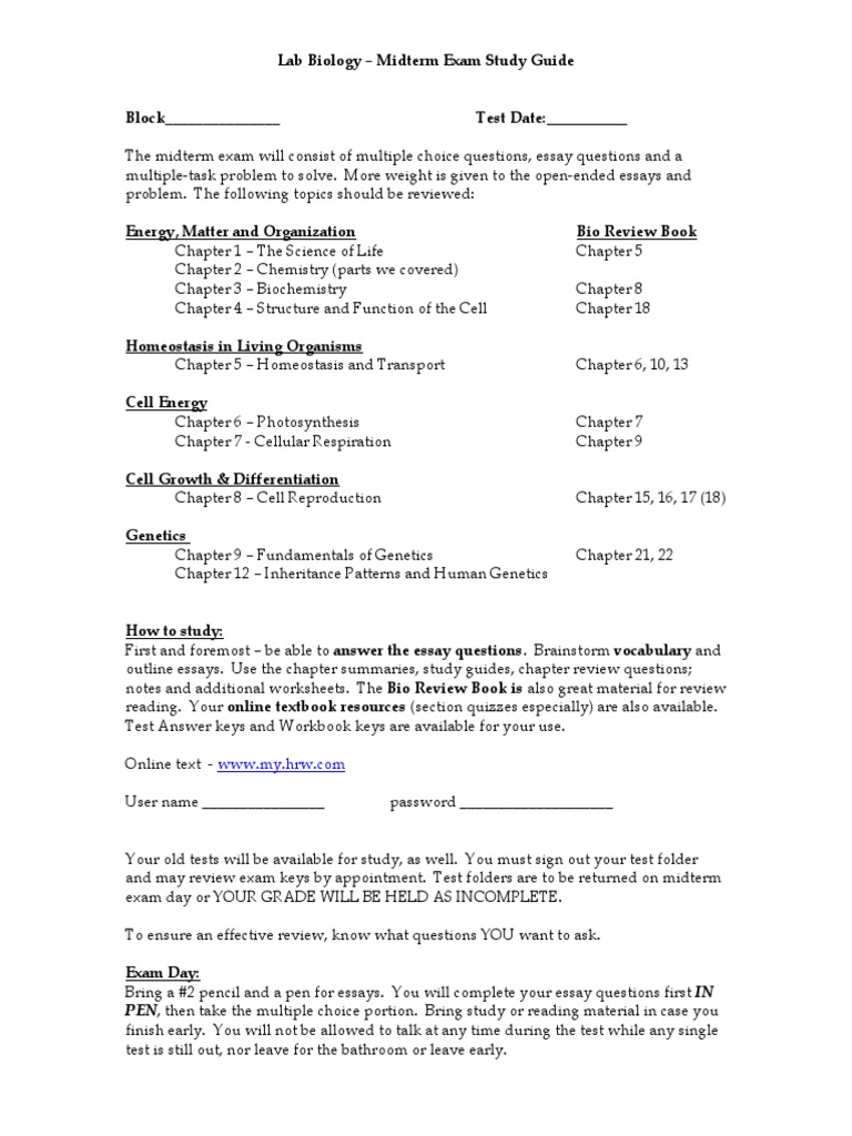 Lab Biology - Midterm Exam Study Guide | PDF | Reproduction | Life